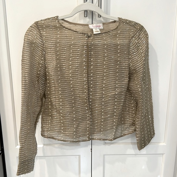 Vintage | Jackets & Coats | Vintage Suzanne Taupe Sheer Beaded Jacket ...